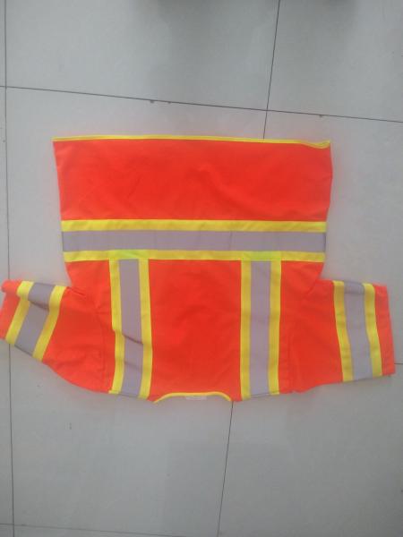 Quality Zipper High Visibility Safety Vest Polyester Orange Safety Vest With Pockets for sale