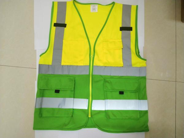 Quality Four Pocket High Visibility Vest Double Color Tear Away Safety Vest for sale