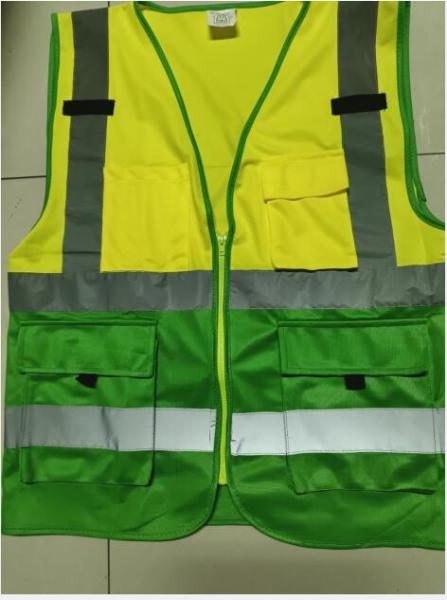 Quality Four Pocket High Visibility Vest Double Color Tear Away Safety Vest for sale