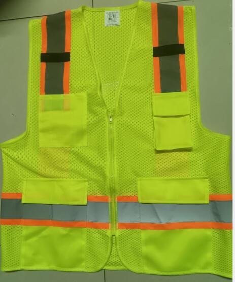 Quality High Visibility Safety Vest Net Multi Pocket Mesh Vest Breathable Workwear for sale