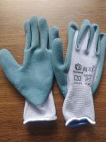 Quality 15 Gauge Flex Latex Coated Gloves Blue Nylon Spandex Liner Latex Work Gloves for sale