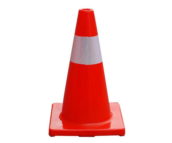 Quality 45cm 18 Inch Orange PVC Traffic Cones Hi Visibility PVC Safety Cone With Reflective Tape for sale