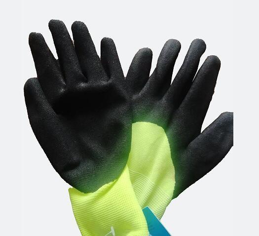 Quality 24cm 25cm Winter Work Gloves Waterproof Nitrile Coated Cut Resistant Gloves for sale