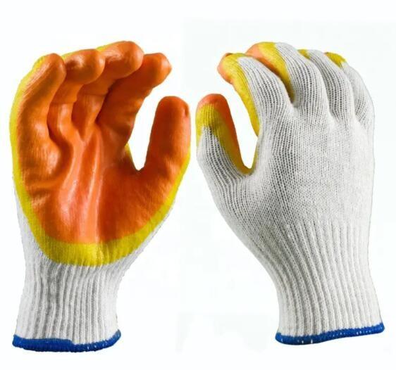 Quality Poly Cotton Seamless Knitted Latex Palm Coated Gloves for sale