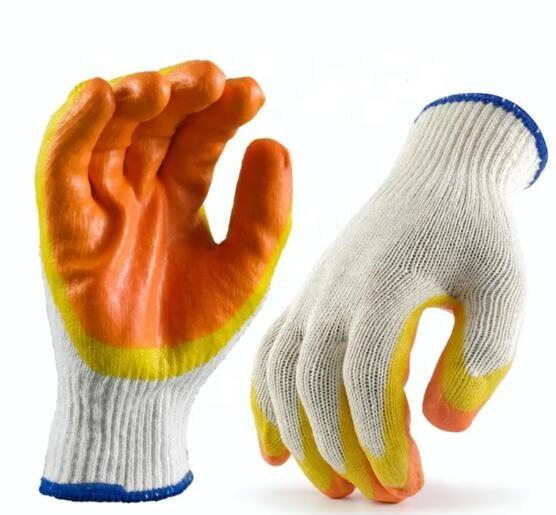 Quality Poly Cotton Seamless Knitted Latex Palm Coated Gloves for sale
