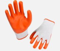 Quality 10 Gauge Flat Plain Latex Orange Industrial Rubber Gloves for sale