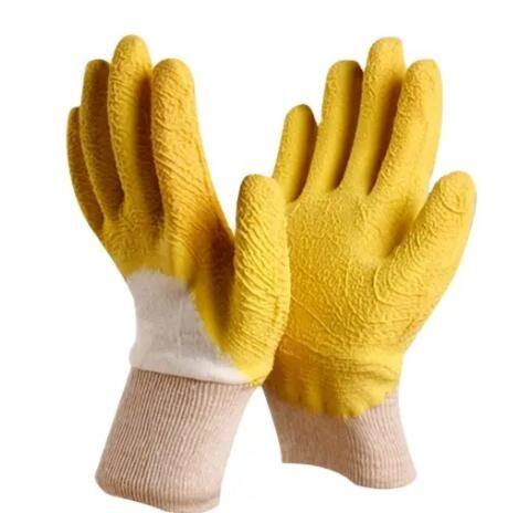 Quality Jersey Interlock Half Coated Latex Dipped Gloves Latex Gripper Gloves for sale