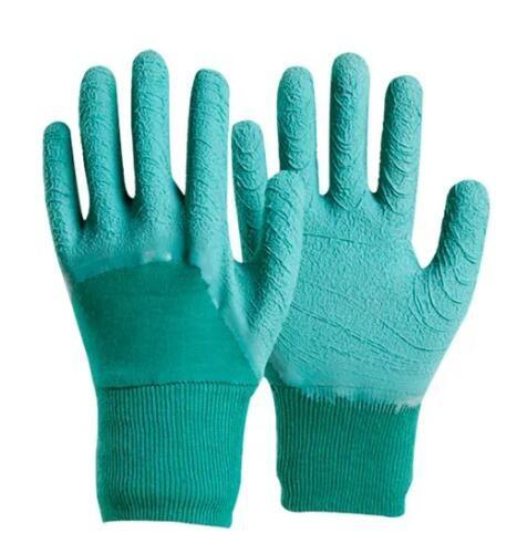 Quality Jersey Interlock Half Coated Latex Dipped Gloves Latex Gripper Gloves for sale