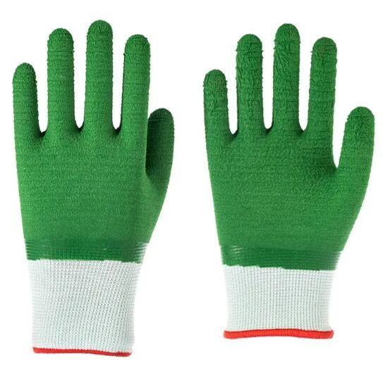 Quality Polyester Wave Latex Grip Gloves Labor Protection Work Latex Gloves Wear Resistant for sale