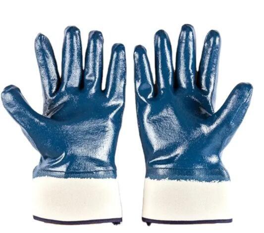 Quality Blue Chemical Resistant Nitrile Gloves Waterproof Work Gloves Oil Resistant for sale