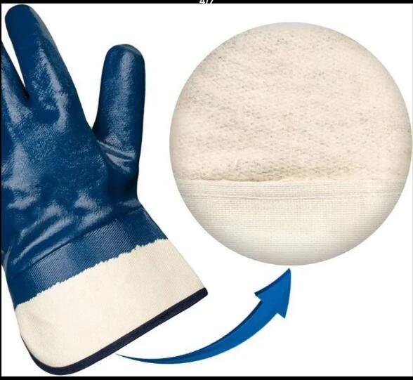 Quality Oil Proof Nitrile Coated Gloves 3/4 Half Coated Nitrile Safety Gloves for sale