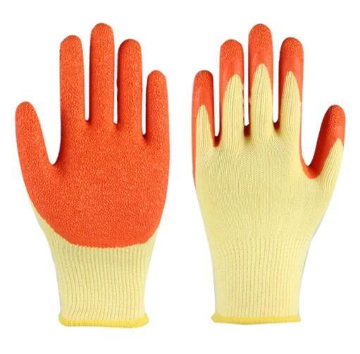 Quality 10 Gauge 5 String Poly Cotton Latex Coated Work Gloves For Agriculture for sale
