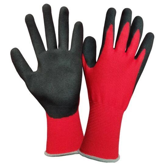 Quality OEM Anti Slip Nitrile Coated Work Gloves Winter Work Gloves Black Blue for sale