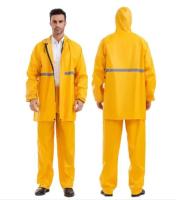 China Polyester Raincoat High Visibility Windproof Raincoat With Reflective Tape for sale