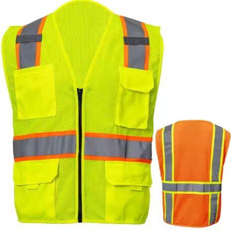 Quality Polyester Mesh Hi Vis Vest 110gram 120gram Work Vest With Pockets for sale
