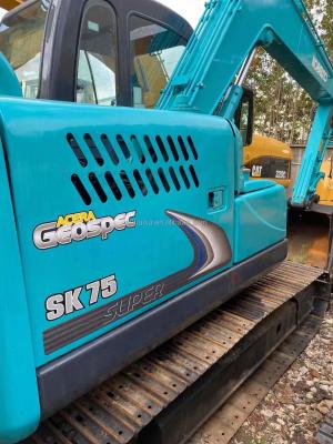 China 7.5 Ton Blue Paint Used Kobelko Sk75 Second Hand Kobelko Ask75 for sale