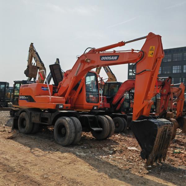 Quality 90 New Wheeled Excavator Second Hand DOOSAN DH150W-7 Used 4 Wheeled Digger for sale