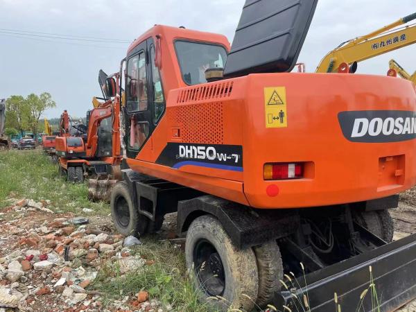 Quality 90 New Wheeled Excavator Second Hand DOOSAN DH150W-7 Used 4 Wheeled Digger for sale
