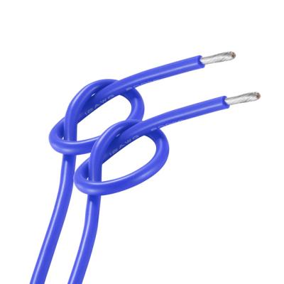 China 12AWG 600V/200C Silicone Rubber Cables UL3074 Blue For Heater for sale