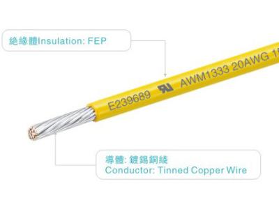 China 20AWG FT2 Yellow UL1333 FEP Wire 300v 150C For Heating Home Appliance for sale