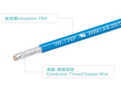 China 300V 200C UL758 FEP Insulated Wire AWM1332 20AWG Black Robot UAV Heater for sale