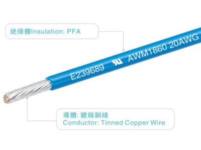 Cina Cavo isolato su misura UL758 AWM1860 150V/200C di colori 26AWG PFA per potere industriale in vendita