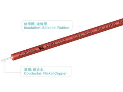 China UL3130 silicone rubber cables 300V/150C FT2 red robot  home appliance light for sale