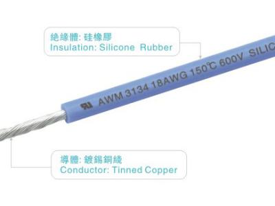 China UL3134 Silicone Rubber Cables Wire 600v 150C 18AWG FT2 Black Uav Lighting for sale