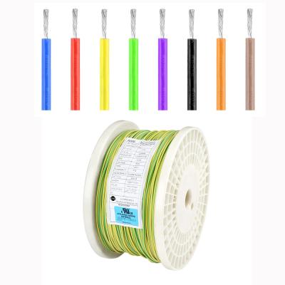 China Silicone Rubber Cables UL3726 24AWG 600V/150C Green High Temperature Wire For Robot / Light for sale