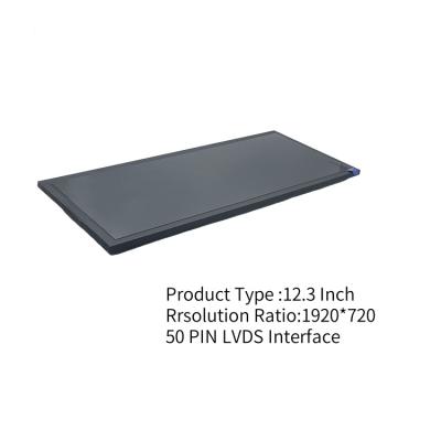 China 12.3 Inch High Brightness LCD Display 1920x720 Resolution 50 Pin LCD Display 1000nits With LVDS Interface for sale