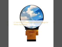 2.1 Inch Round LCD Display Module 480x480 Pixels Circular LCD Screen 300 Cd/M2 Brightness