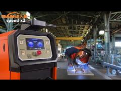 Máquina de soldadura de IGBT MIG LCD processo 350A da sinergia de um Cnc de 5 polegadas multi