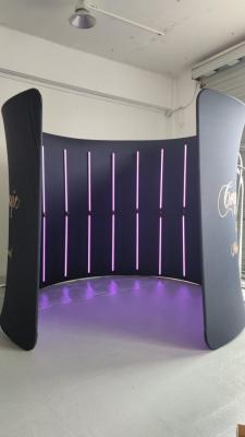 Cina Logo personalizzato 360 Photo Booth Sfondo con luce a LED RGB in vendita