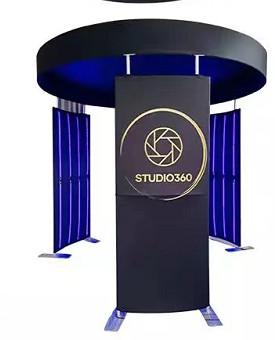 Cina Recinzione leggera variopinta Logo Design su ordinazione della cabina di 360 foto di 3 pannelli in vendita