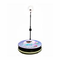 China Adjustable 360 Video Photo Booth Selfie Platform Automatic Spin With Ring Light for sale