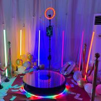 China Durable LED 360 Photo Booth Slow Motion Automatic Rotating Selfie Platform for sale
