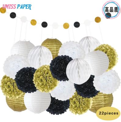 China 22pcs/set ,Birthday party, wedding decoration items, set paper ball, paper string, paper lantern for sale