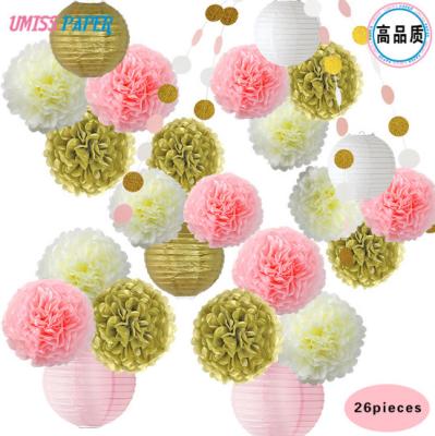 China Hot birthday parties, weddings, wedding decorations, paper strips, paper lanterns, paper flower balls  26/sets for sale