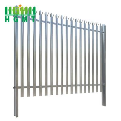 China Hoge standaard Palisade gegalvaniseerde metalen beveiliging hek 2100mm hoge vierkant post Te koop