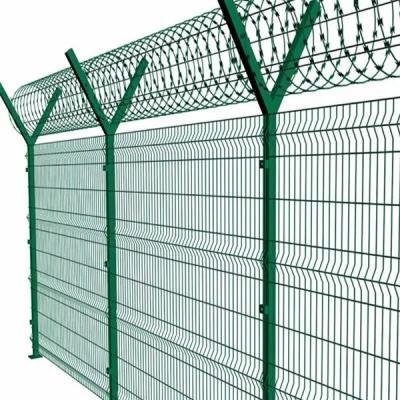 China Jardín de PVC revestido con V Doblaje 3D Curva de malla de alambre soldado cerca de metal exterior Pista de forma de melocotón en venta
