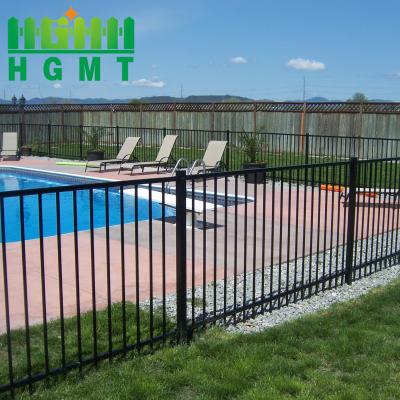 China Square Post Steel Tubular Fence Yard Decorative Pool Black Pvc Coated for sale
