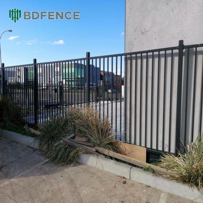China Galvanized Steel Wrought Iron Fence Panels Yellow Tubular Metal Protective Eco-Friendly 3D Modeling for sale