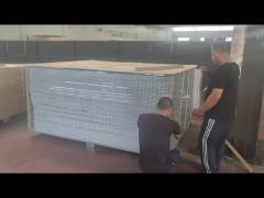 The security fence is being palletized for easy delivery