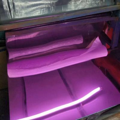 China 304 Purple PVD Stainless Steel Sheet-stainless steel mirror sheet-PVD stainless steel sheets for appliances for sale