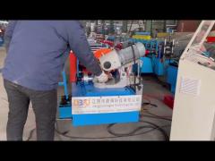 Rectangle Steel Downspout Roll Forming Machine Round Sawing Cutting 5T Decoiler