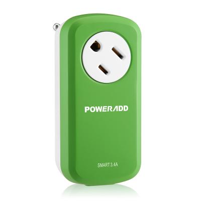 Cina Portatile protettore di impulso della striscia di corrente elettrica dello sbocco della parte girevole da 360 gradi con porta USB 2 in vendita