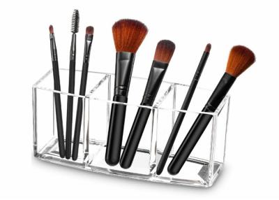 China Transparent Acrylic Cosmetic Organizer Dustproof Makeup Brush Holder 100 PMMA for sale