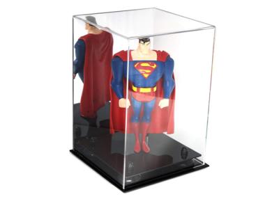 China Decoration Clear Acrylic Box Display Cases Black Acrylic Double Decker Base for sale