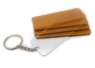 China Custom Keychain Acrylic 3 Inches Rectangles With Hardware And Cut Files for sale