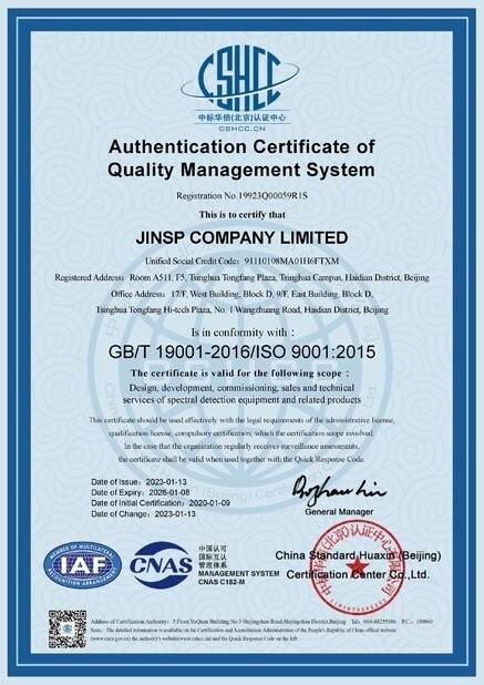 ISO9001:2015 - JINSP Company Ltd.